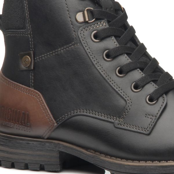 Coturno Pegada Masculino em Couro Preto 180747-02 - pegada